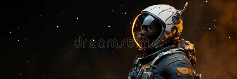 Stellar Voyager a Black Astronaut in Space a Stylized Black Astronaut ...