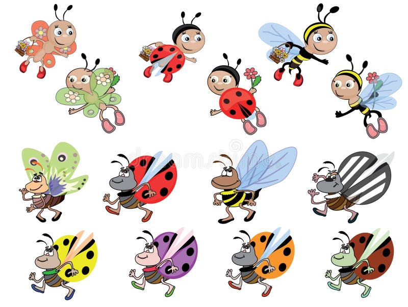 Stellen Sie Insekte ein vektor abbildung. Illustration von kinder ...
