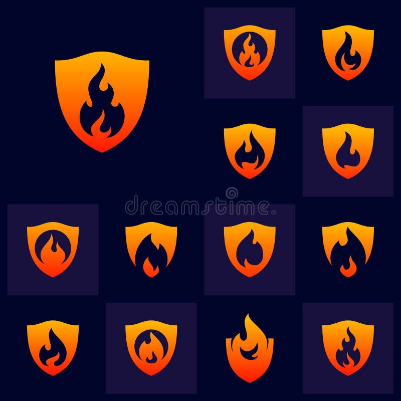Stellen Sie Vom Feuer-Schild Logo Design Vector Template Ein Schild ...