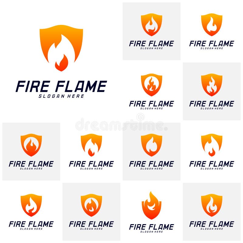 Stellen Sie Vom Feuer-Schild Logo Design Vector Template Ein Schild ...