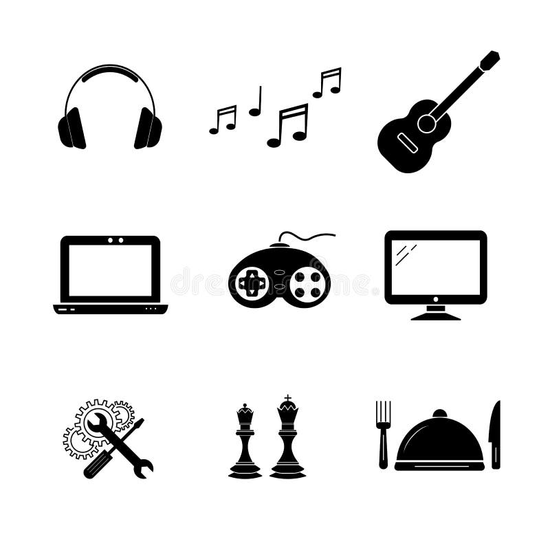 Stellen Sie Von Den Interessen Ein Vektor Abbildung - Illustration von ...