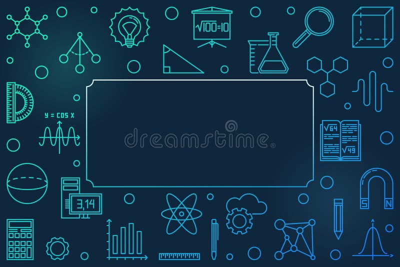 STEM Blue Horizontal Frame. Vector Science Outline Illustration Stock ... STEM Blue Horizontal Frame. Vector Science Outline Illustration Stock ...