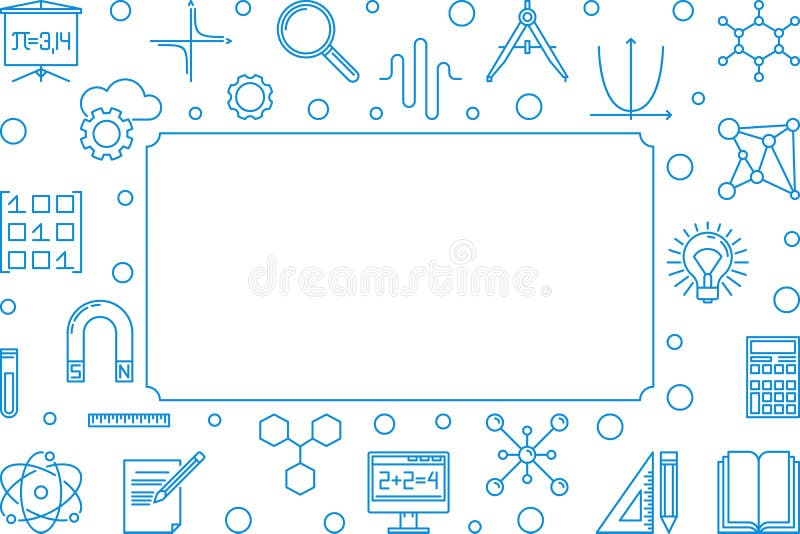 STEM Blue Horizontal Frame. Vector Science Outline Illustration Stock ... STEM Blue Horizontal Frame. Vector Science Outline Illustration Stock ...