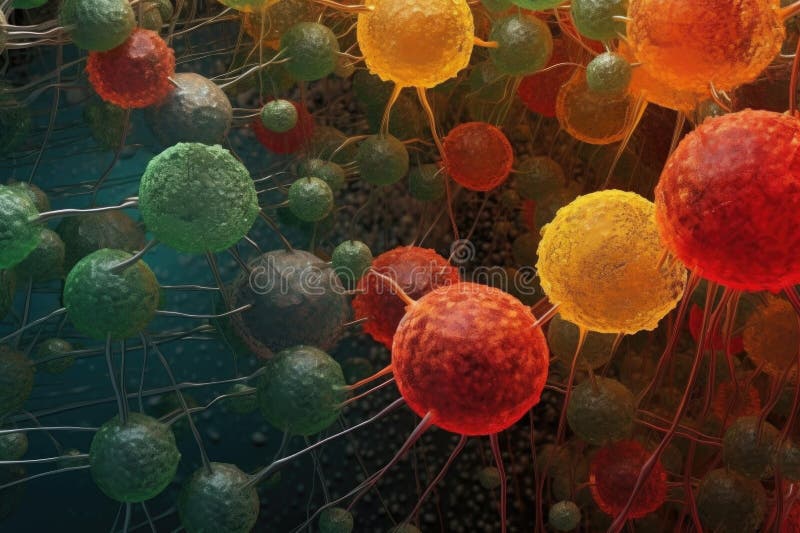 Stem Cell Colonies in Various Colors Stock Illustration - Illustration ...