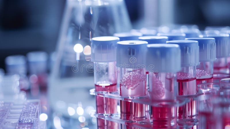 Stem Cell Culture Vials in a Lab Showcase Modern Scientific Techniques ...