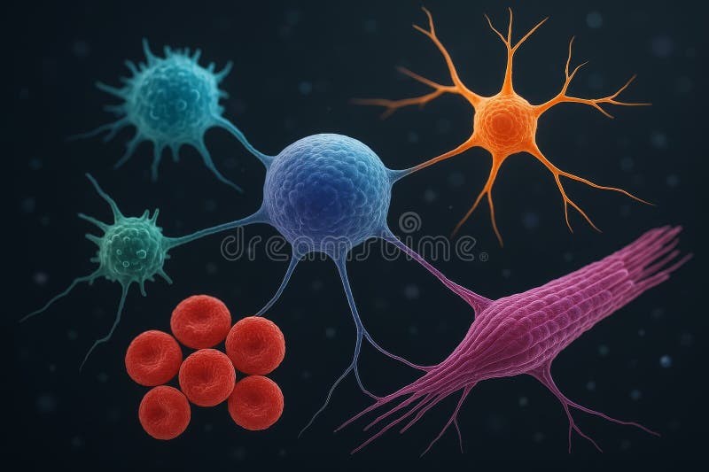 Stem Cell Differentiation into Various Specialized Cells. this Image ...