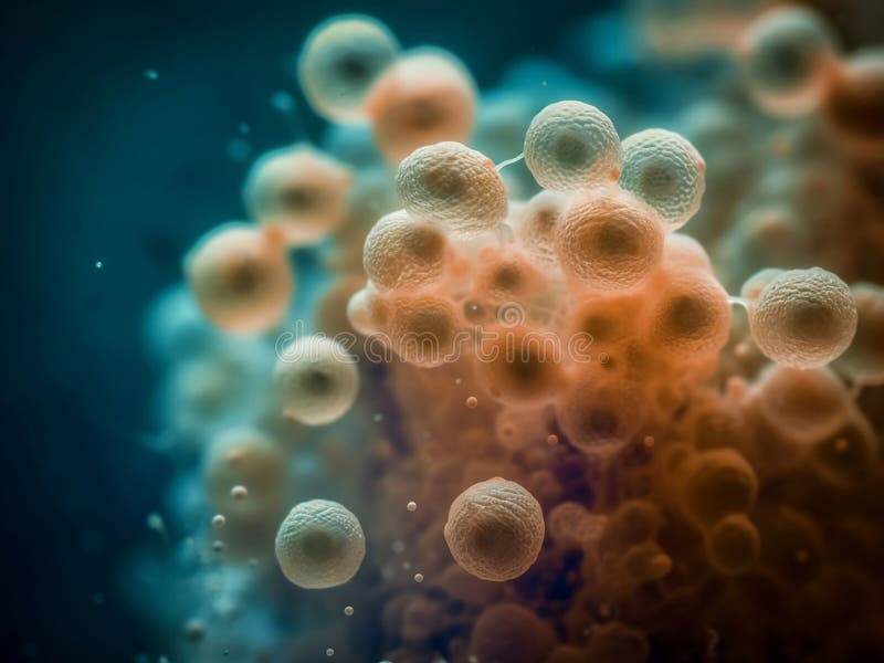 Stem Cells Building Up Organoids in Solution Stock Illustration ...