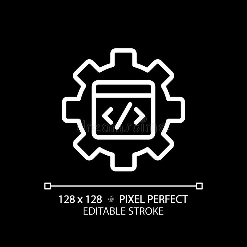 STEM in Coding in Pixel Perfect White Linear Icon for Dark Theme Stock ... STEM in Coding in Pixel Perfect White Linear Icon for Dark Theme Stock ...