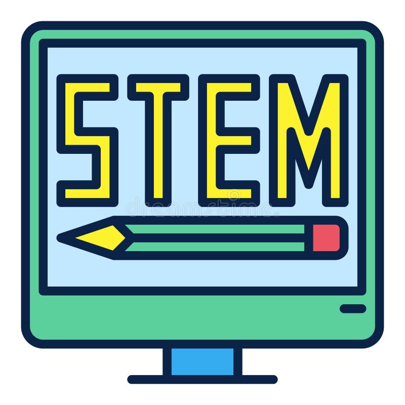 STEM Computer Vector PC Concept Colored Icon or Symbol Stock Vector ...