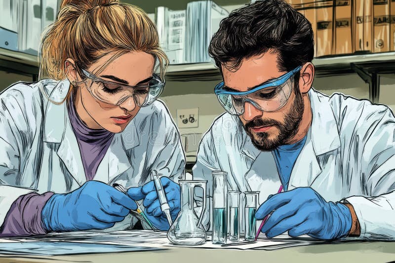 Stem Day Celebration: Scientists Collaborating in a Laboratory for ...