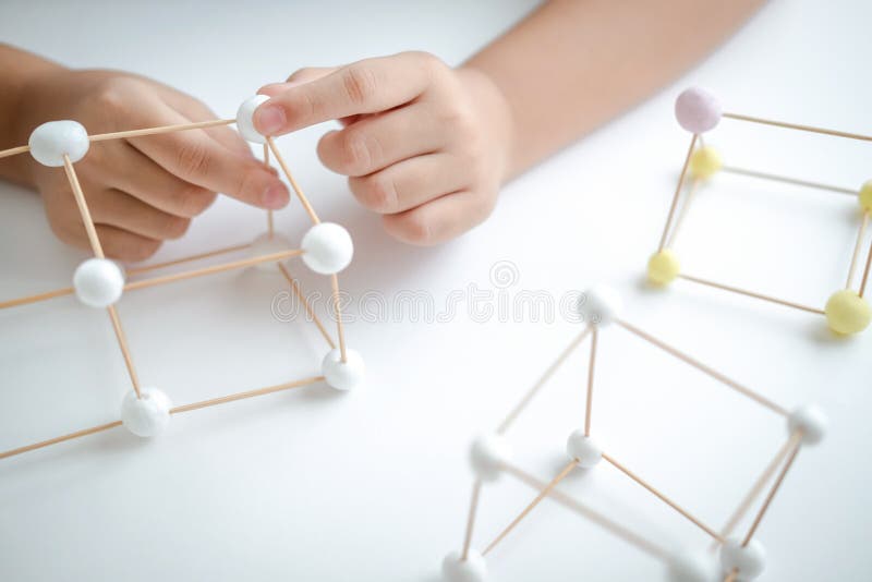 STEM Education, Child Learning Making 3D Geometric Shapes, Building ...