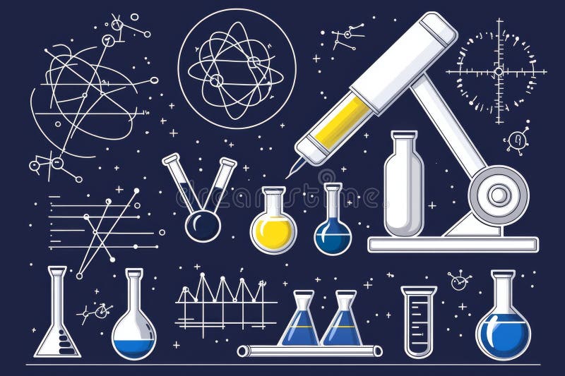 The STEM Education Concept is Illustrated in an Outline Style with a ...