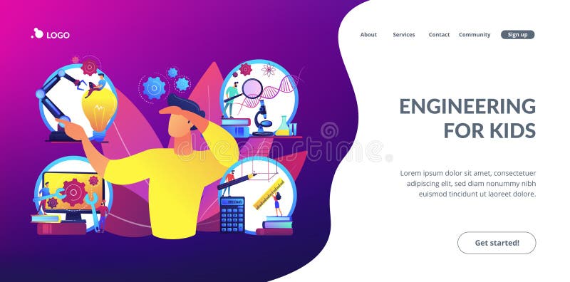 STEM website concept stock vector. Illustration of knowledge - 64949092