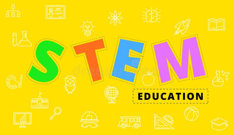 STEM Education Concept , Science Technology Engineering and Maths, Icon ...