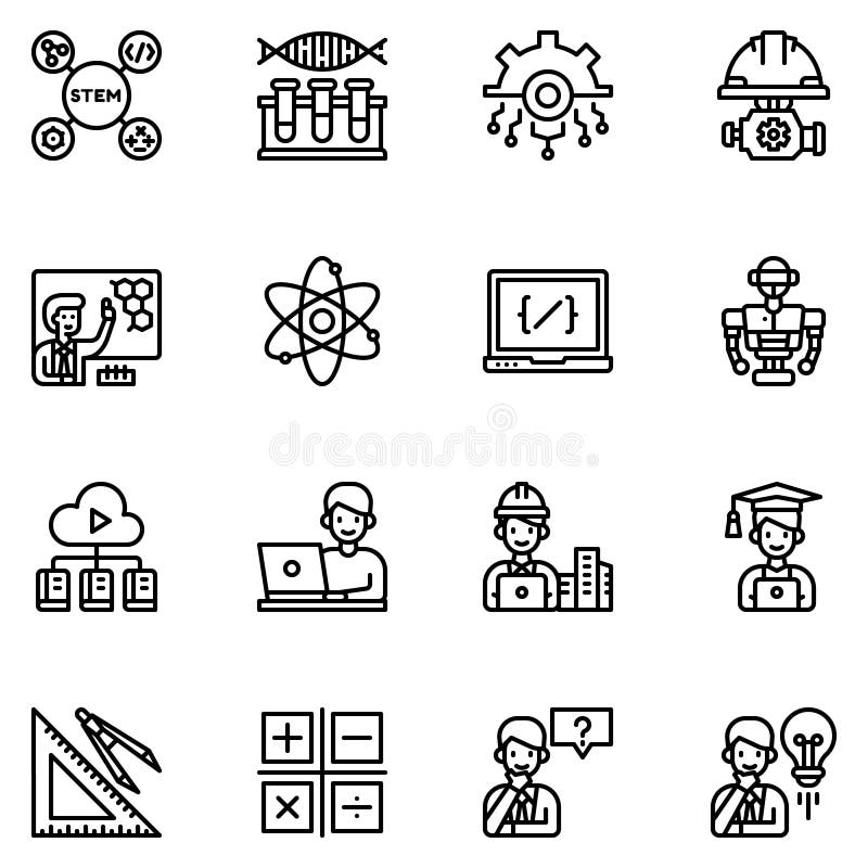 Stem Education Icon Vector Illustration, Education, Science, Technology ...