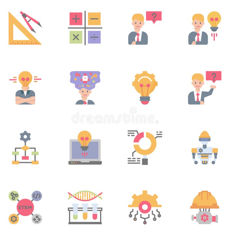 Stem Education Icon Vector Illustration, Education, Science, Technology ...