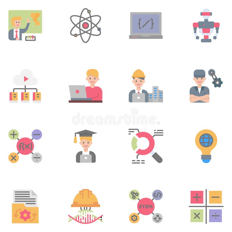 Stem Education Icon Vector Illustration, Education, Science, Technology ...
