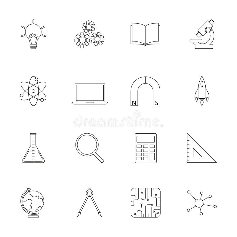 STEM Icons on White Background Stock Vector - Illustration of icon ...