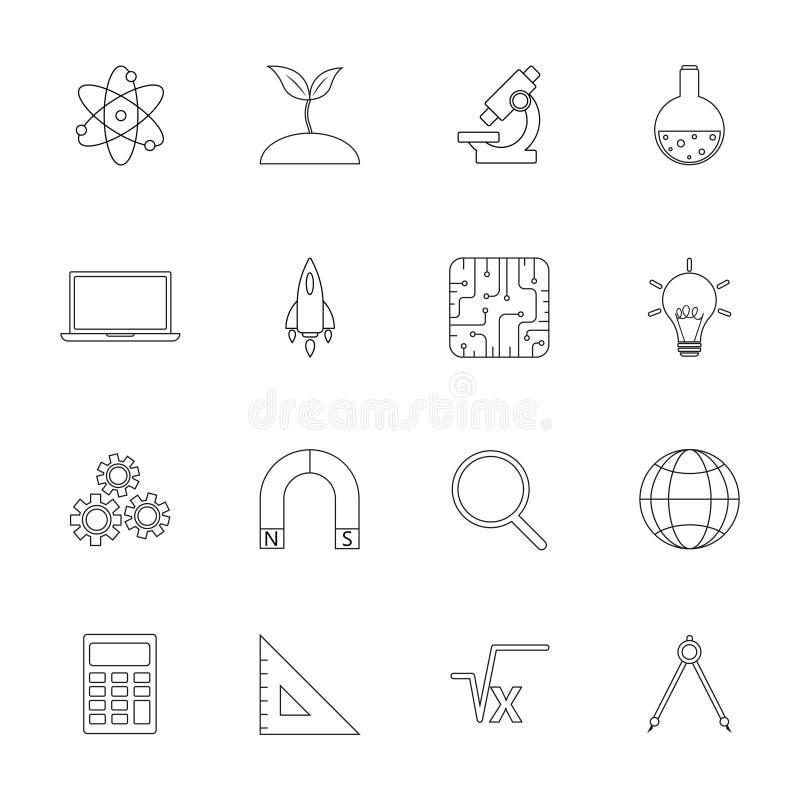 STEM education icons stock vector. Illustration of outline - 168310450