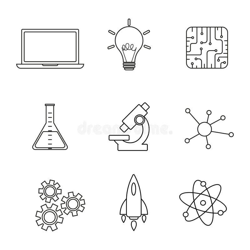 STEM education icons stock vector. Illustration of outline - 168310450