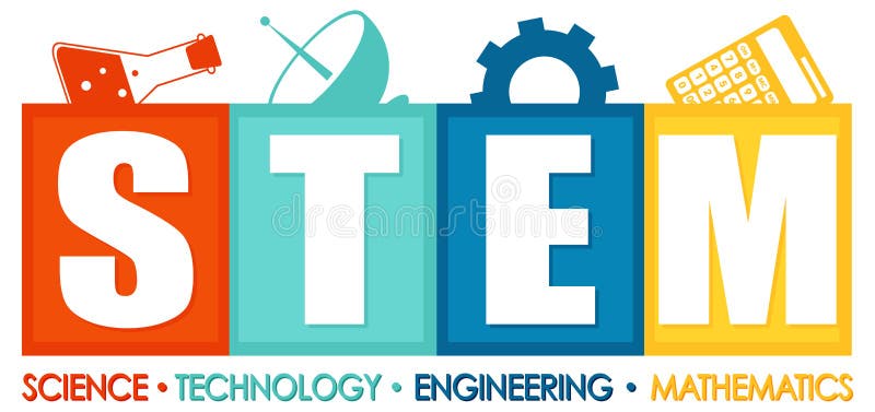 STEM Education Logo Banner on White Background Stock Vector ...