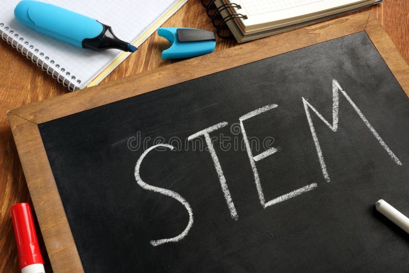 STEM Education Program Written on a Blackboard Stock Photo - Image of ...