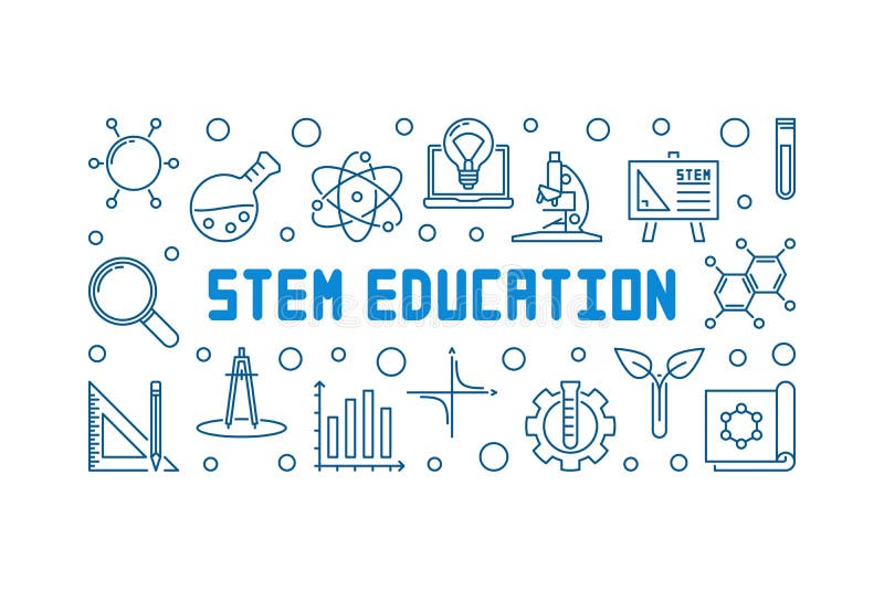 STEM Education Vector Concept Outline Horizontal Illustration Stock ...