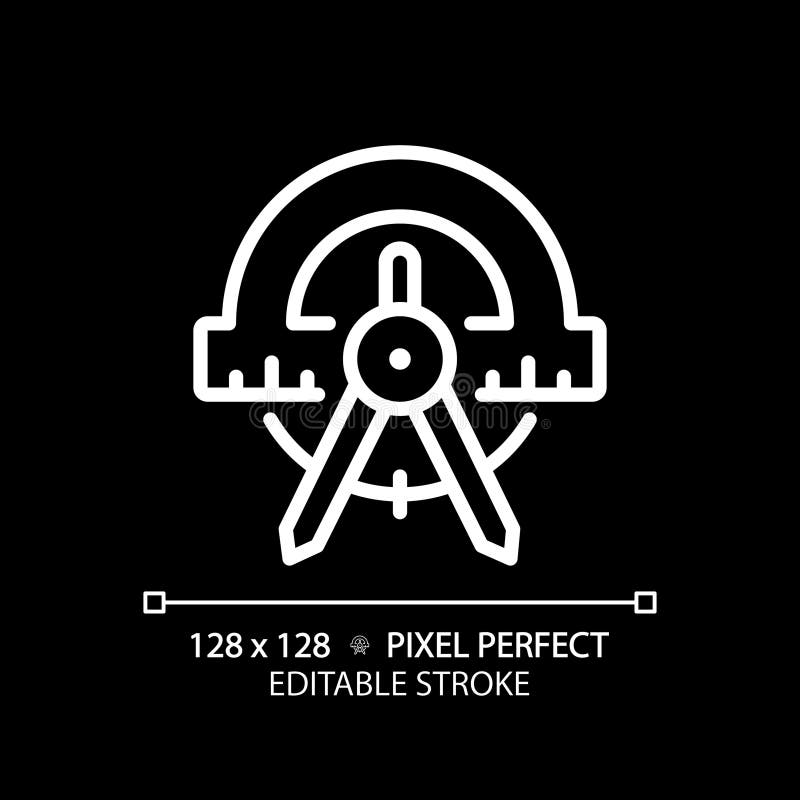 STEM in Geometry Pixel Perfect White Linear Icon for Dark Theme Stock ...