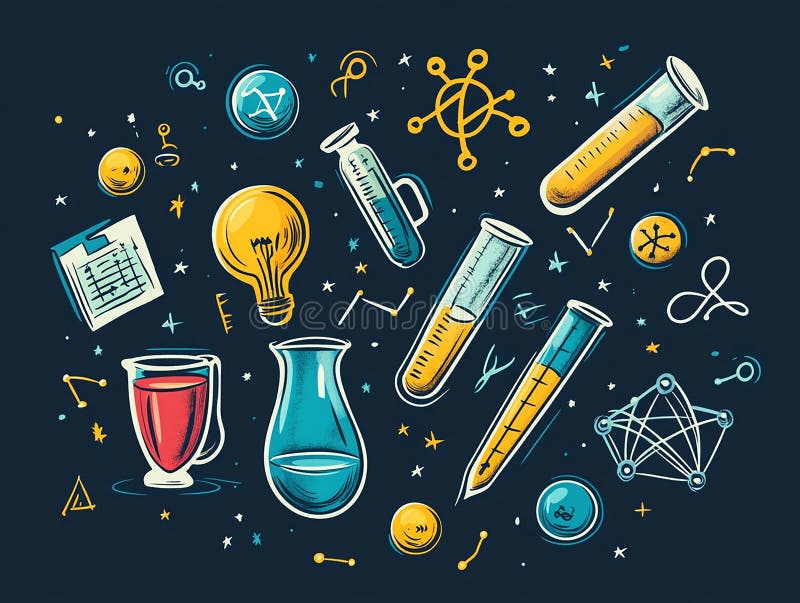 STEM Icons: Science, Technology, Engineering, and Math Symbols Stock ...