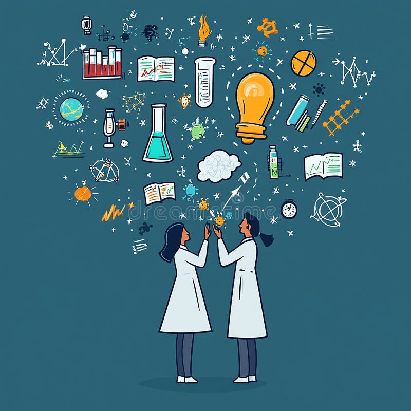 STEM Icons: Science, Technology, Engineering, and Math Symbols Stock ...