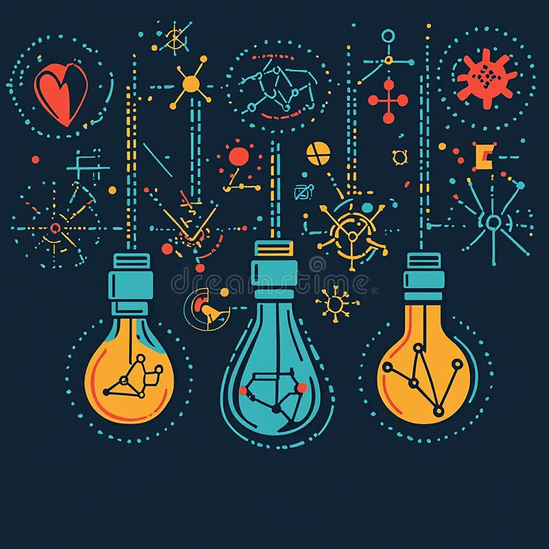 STEM Icons: Science, Technology, Engineering, and Math Symbols Stock ...