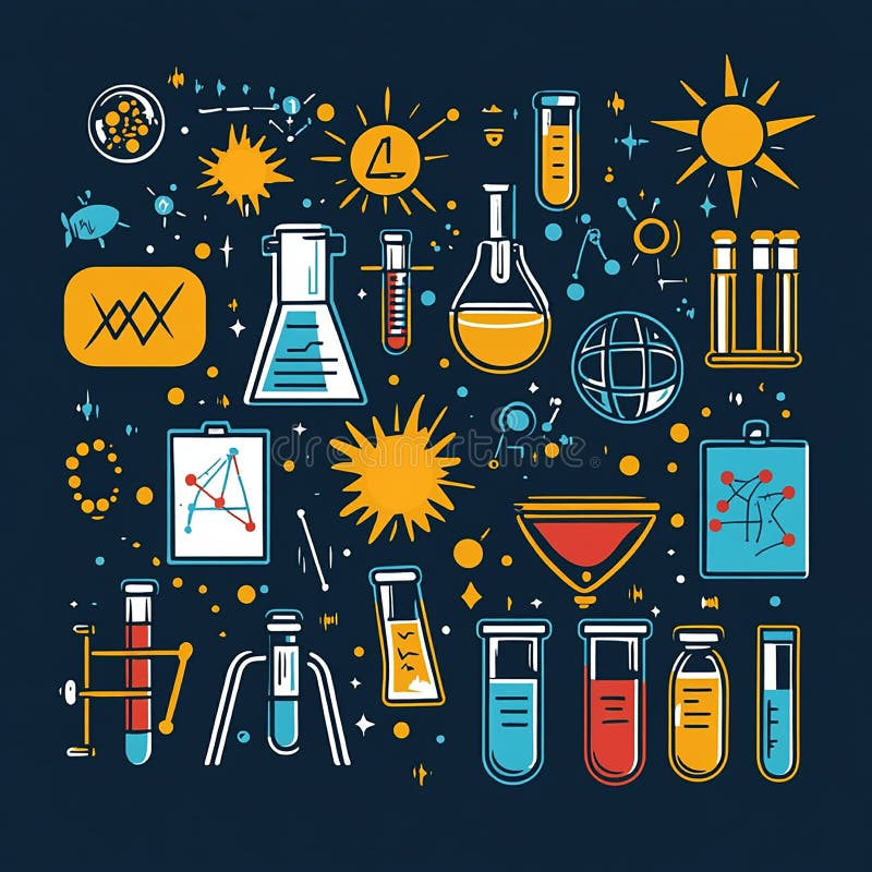 STEM Icons: Science, Technology, Engineering, and Math Symbols Stock ...