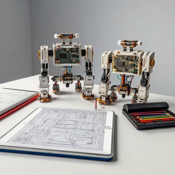 STEM Laboratory Table with Robotics Kit and Coding Tools Stock ...