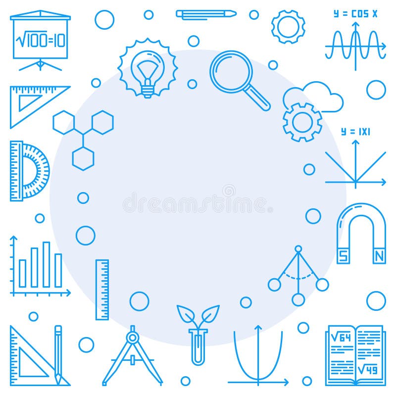 STEM Frame with White Background. Vector Education Illustration Stock ...