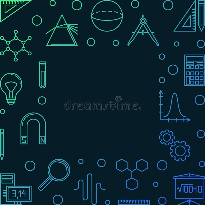 STEM Learning Blue Vector Outline Frame on White Background Stock ... STEM Learning Blue Vector Outline Frame on White Background Stock ...