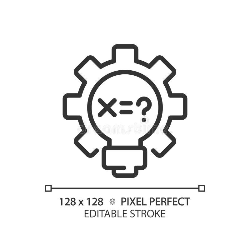 STEM in Mathematics Pixel Perfect Linear Icon Stock Vector ...