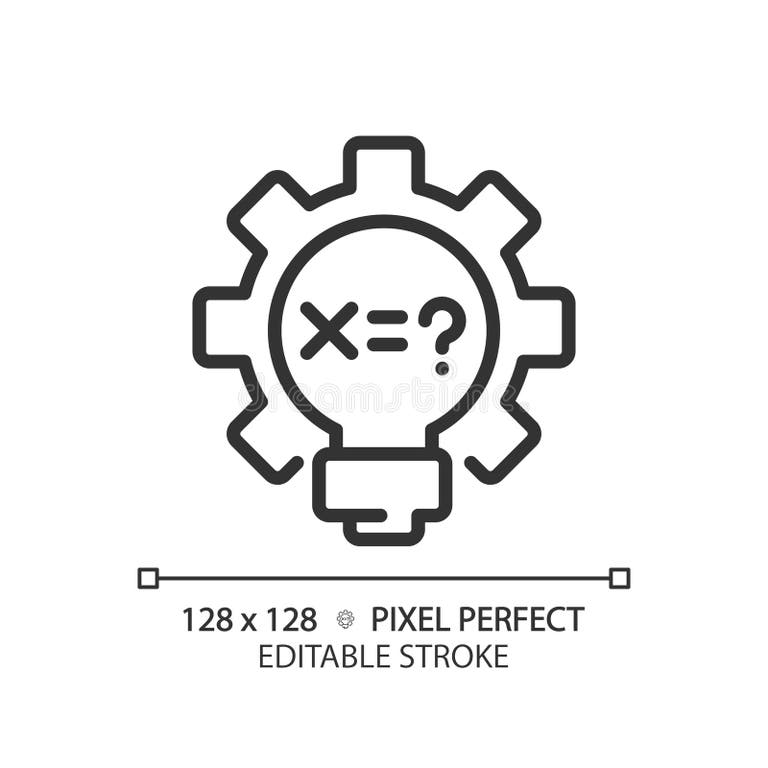 STEM in Mathematics Pixel Perfect Linear Icon Stock Vector ...