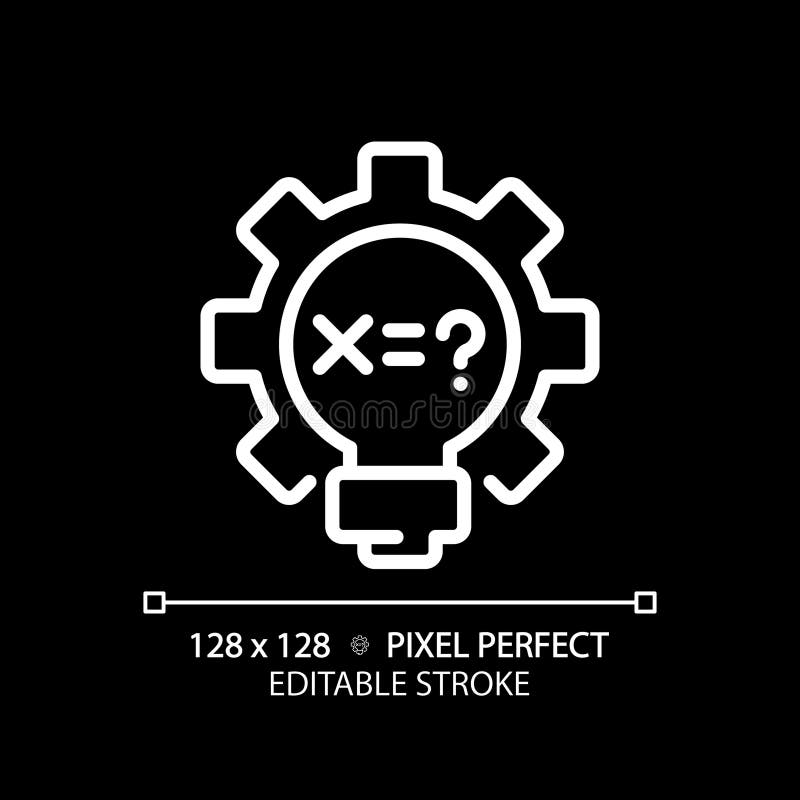 STEM in Mathematics Pixel Perfect White Linear Icon for Dark Theme ...