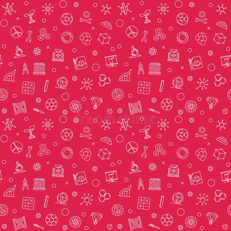 STEM Minimal Seamless Background - Vector Concept Pattern Stock Vector ...