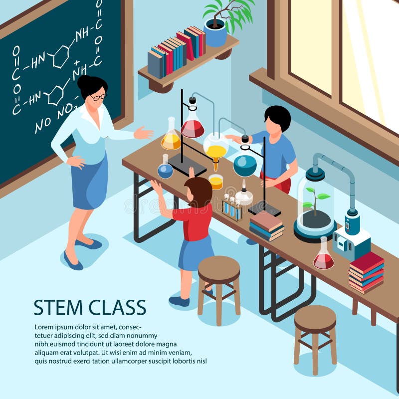 STEM School Classroom Background Stock Vector - Illustration of ...