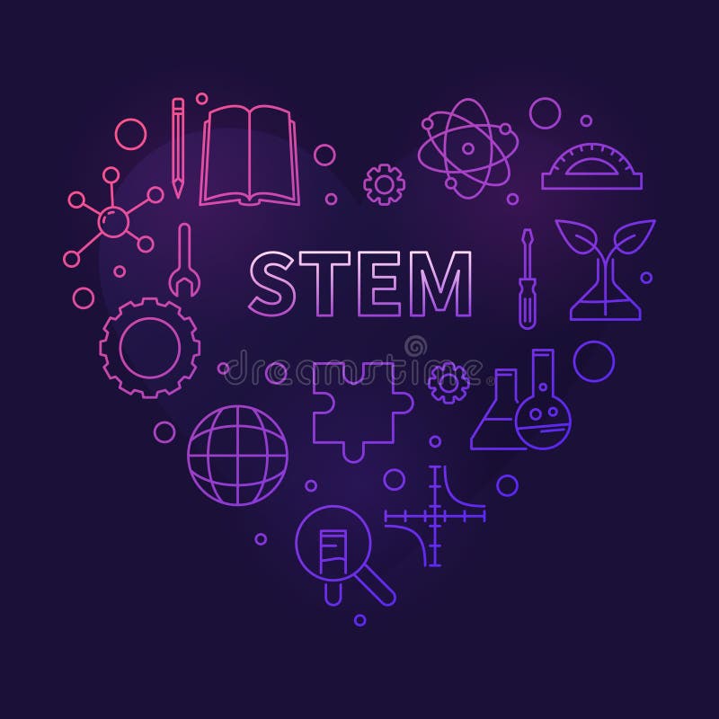 STEM - Science, Technology, Engineering, Mathematics Round Banner Stock ...
