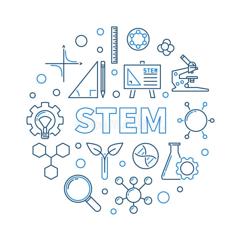 STEM Vector Concept Creative Outline Round Illustration Stock Vector ...