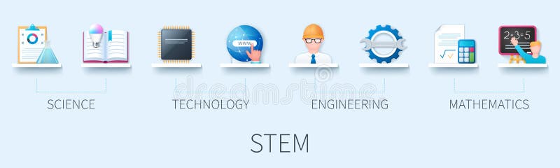 STEM Vector Infographic in 3D Style Stock Illustration - Illustration ...