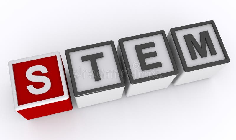 Stem word block on white stock illustration. Illustration of hardware ...