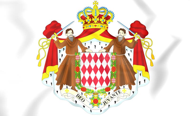 Stemma E Bandiera Nazionale Di Principato Del Monaco Immagine ...