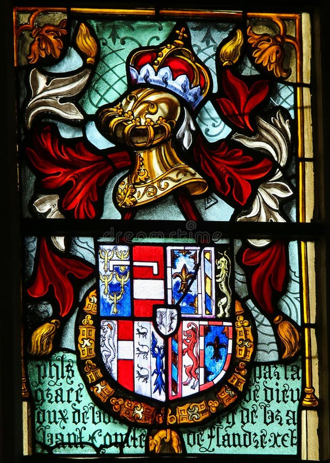 Stemma E Casco Medievale - Vetro Macchiato Immagine Stock - Immagine di ...