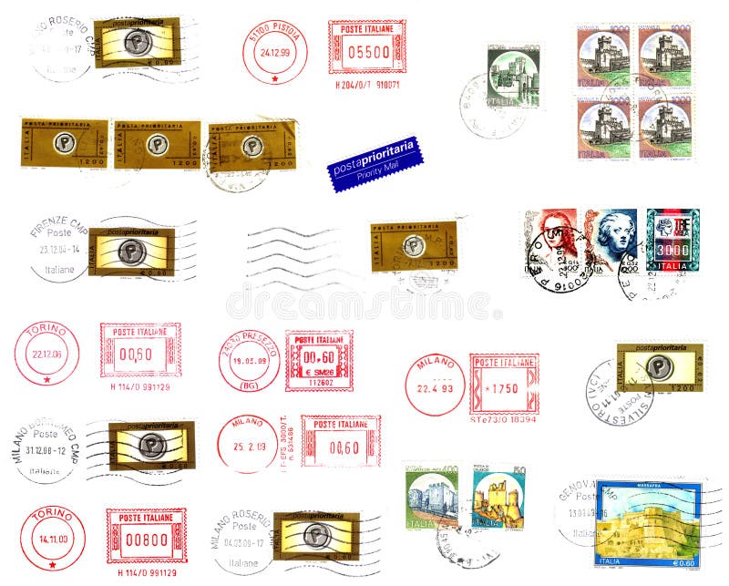 Stempel, Poststempel Und Kennsatzhintergrund Stock Abbildung ...