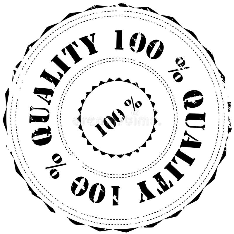 Stempel: Qualität 100% stock abbildung. Illustration von konzipiert ...