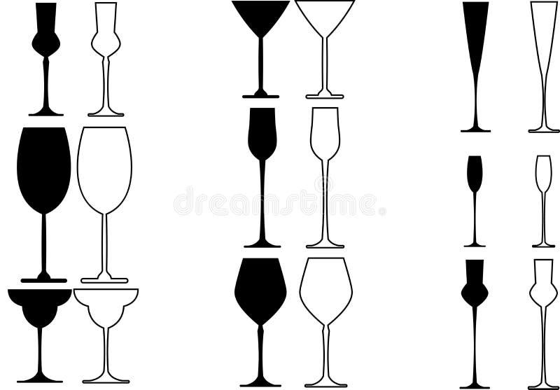 Stemware stock vector. Illustration of black, gourmet - 28044517