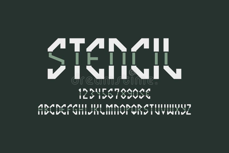 Stencil Angular Font Alphabet Letters Stock Vector - Illustration of ... Stencil Angular Font Alphabet Letters Stock Vector - Illustration of ...